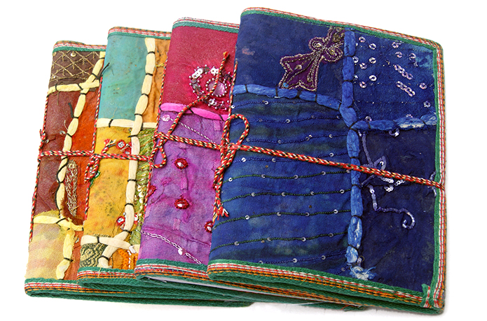 Handmade ethnic Indian embroidery pink journal notebook 8"x6". - Under ...